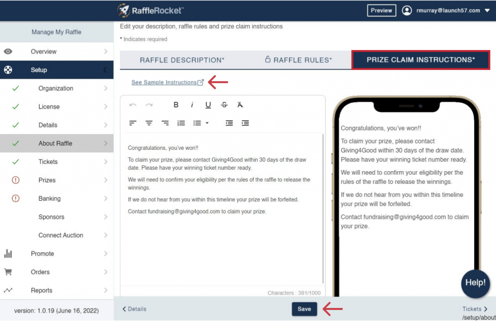 About Your Raffle - Raffle Rocket